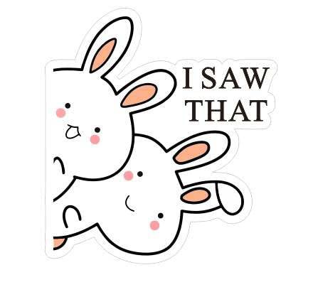 Amazon.com - MAKTEM I Saw That Rabbits Removable Car Decals, Peeking ...