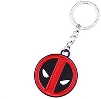 Marvel Comics Deadpool Key Chain Big Face Symbol Enamel Metal Key Ring ...