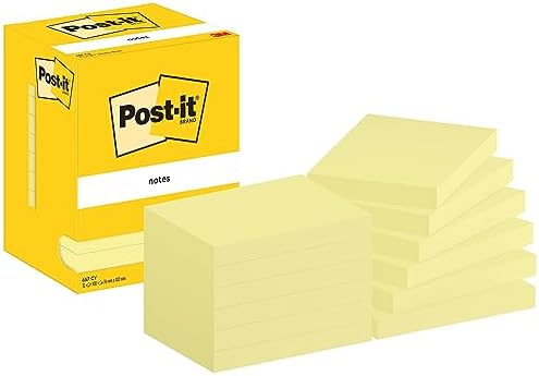 Post-it Super Sticky Notes, Canary Yellow, 76 mm x 76 mm, Promo Pack ...