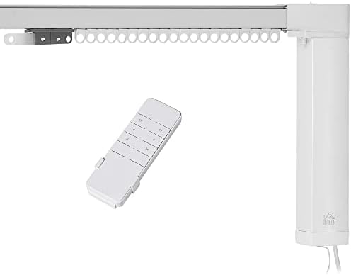 HOMCOM Smart Curtains System, 1.95-3.6 Meters Electric Curtain Track ...