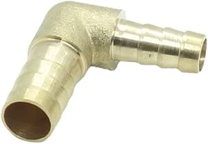 CDQBWKJGFJ 1 Piece Brass 1/2" x 3/8" Hose Barb Elbow Reducer 90 Degree L Right Angle Barbed ...