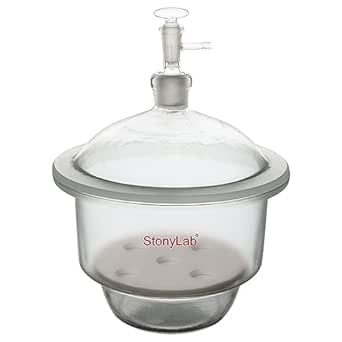 stonylab Glass Vacuum Desiccator, Lab Vacuum Desiccator with Glass Vacuum Valve and Porcelain ...