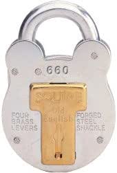 VanHuis 4-Lever Galvanised Steel - Old English Padlock | 64mm : Amazon ...