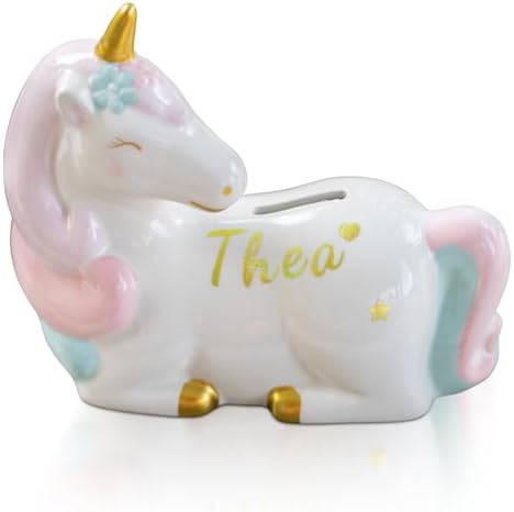Amazon.com : Pig Unicorn Piggy Bank for Girls - Girls Ceramic Coin Bank ...