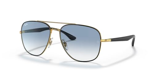 Ray-Ban RB3683 90003F 56MM Black on Gold/Blue Square Sunglasses for Men ...