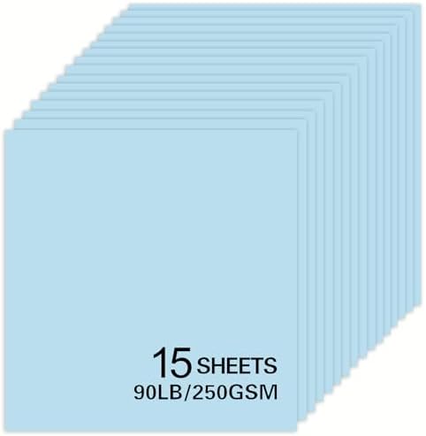 Amazon.com : 15Sheets Light Blue Cardstock Paper 12x12 Card stock for ...