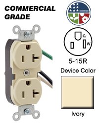 Leviton 5040-CI 5-15R Recep SPEC Grade LEADED Ivory: Electrical Outlets ...