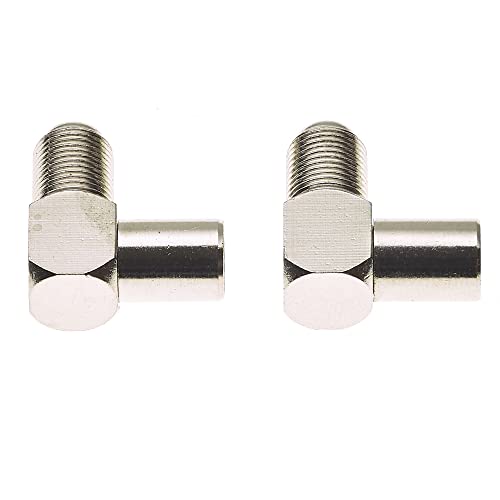 Coax Cable Right Angle Connector, Pack of 2-75 Ohm F Type 90 Degree ...