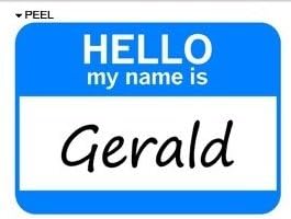 Amazon.com - Hello My Name Is Gerald - Window Bumper Laptop Sticker