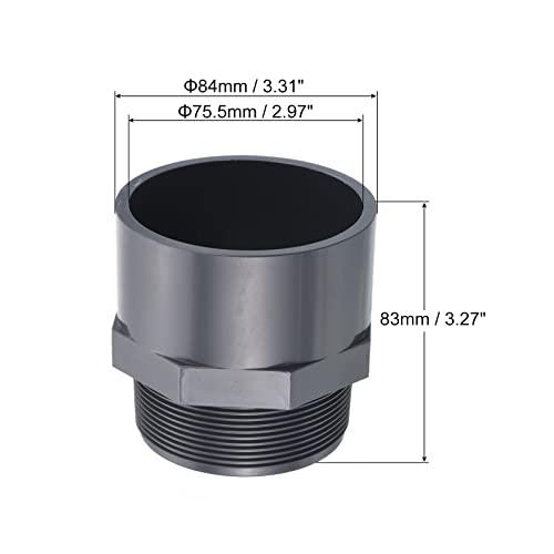 PATIKIL G2-1/2 Male Thread Pipe Fitting, 75mm Socket Straight Tube Hose ...