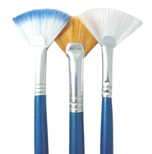 Sish Fan Shaped Paint Brush (3 Pcs Set) : Amazon.in: Home & Kitchen