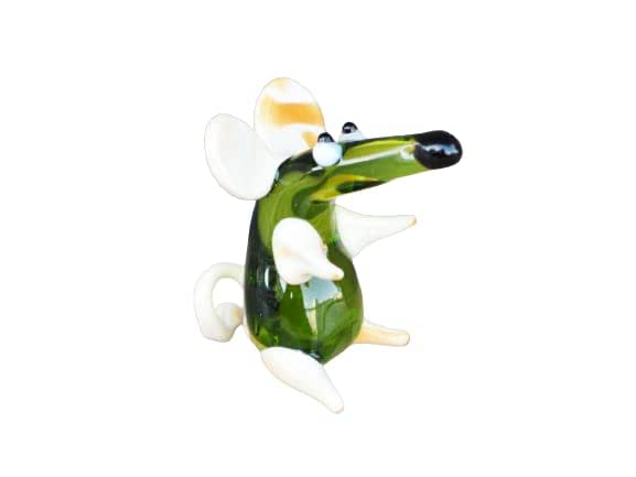 Amazon.com: Green Glass Rat Figurine Rat Animals Glass Rats Sculpture ...