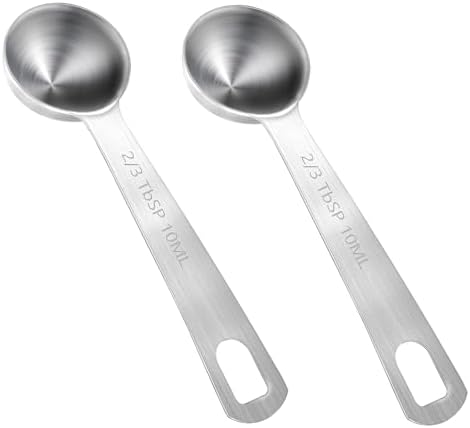 Amazon.com: 10ML / 2/3TBSP Measuring Spoons, 2 Pcs Stainless Steel ...