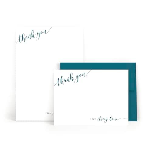 Amazon.com: Mini Stationery Bundle, Calligraphy Thank You, Thanks Flat ...