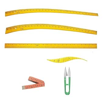 Wooden Tailoring Scale Combo | Straight Ruler, Leg Curve, Hip Curve ...