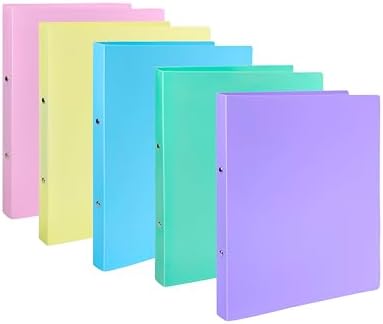Pack of 5 Assorted Pastel Colours A4 Ring Binders : Amazon.co.uk ...