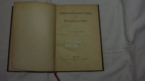 Ophthalmologische Lösung der Distanzmesserfrage. : Cernovsky Josef ...