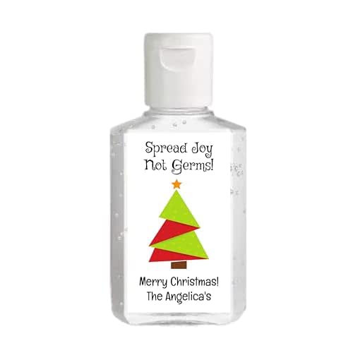 Amazon.com: Christmas Hand Sanitizer Labels | 20 Personalized Stickers ...