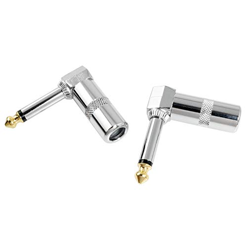Snapklik.com : Audio 1/4 Inch Right Angle Plug 2PCS 63mm 90 Degree TS ...