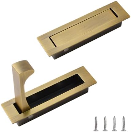 UFURMATE Flush Mount Door Pull, 2PCS 304 Stainless Steel Pocket Door ...