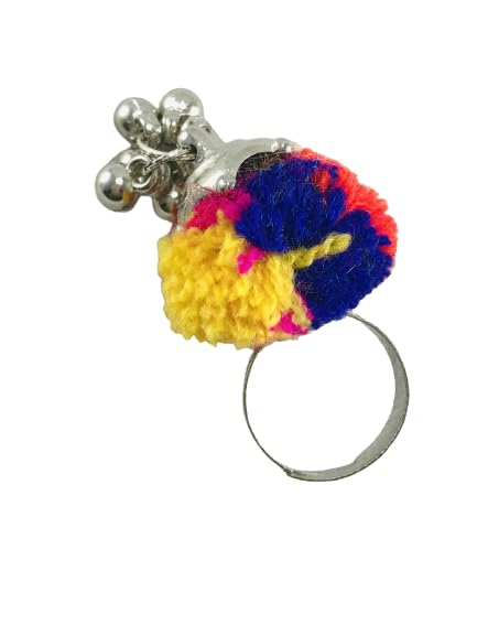 Buy THE OPAL FACTORY Navratri Ethnic Silver Oxidised Flexible pom pom ...