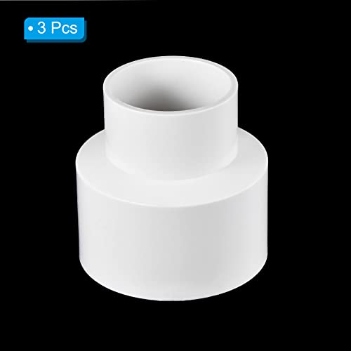 PATIKIL PVC Reducer Pipe Fitting 75mm to 50mm ID, Straight Coupling ...