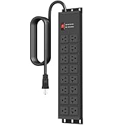 Amazon.com: JUNNUJ Heavy Duty Power Strip Wall Mount, 20 Amp Surge ...