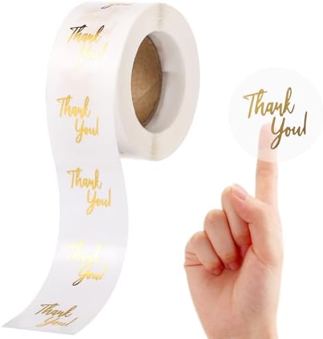 Amazon.com: 500Pcs Clear Thank You Stickers Round Transparent PVC ...