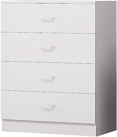 FWStyle Tunis 4 Drawer Large Chest of Drawers with Metal Handles and ...