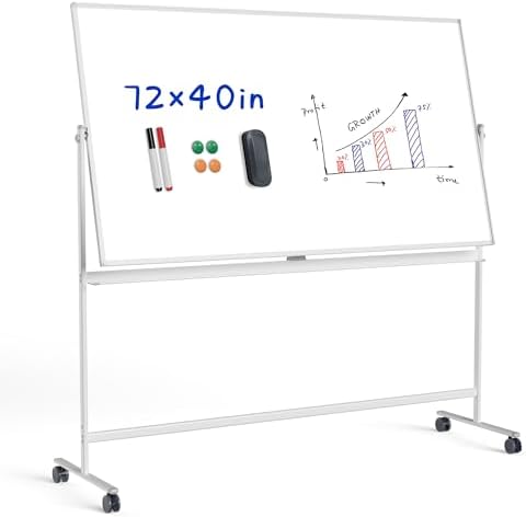 Amazon.com : Rolling Whiteboard/w Height Adjustable, Mifuro 72 x 40 ...