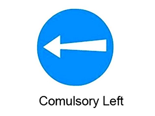 Safety Circular Mandatory Sign For Compulsory Turn Left : Amazon.in ...