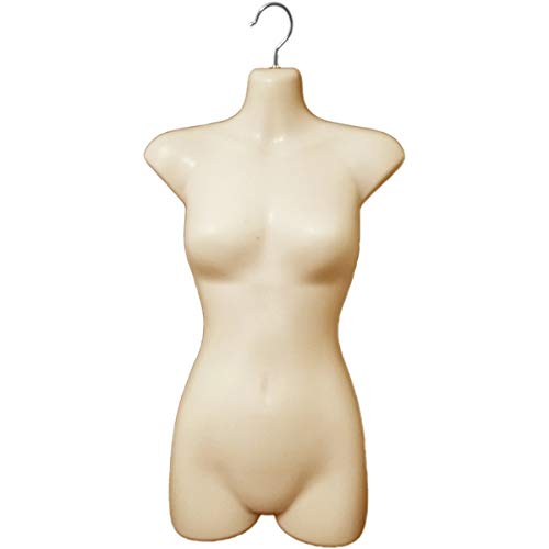 Fleshtone Female Plastic Mannequin Torso Form With Metal Hanging Hook ...