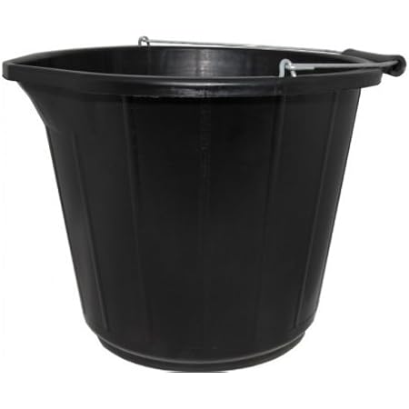 Easy Shopping 10 x Black Plastic Builders Bucket 3 Gallon 14 Litre ...