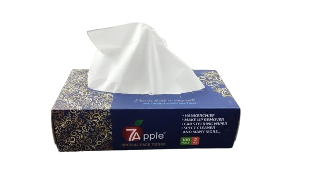 7 Apple Facial Tissue paper | Car Tissue| 2 PLY (100 Pull per Box ...