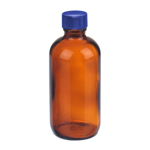 I-Chem Brand V349-1000 Type III Glass Boston Round Bottle with Closed ...