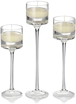 Amazon.com: yummi Set of 18 Floating Candles and Monet Stem Holders ...