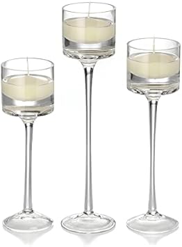 Amazon.com: yummi Set of 18 Floating Candles and Monet Stem Holders ...