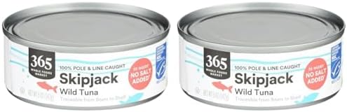 Amazon.com: 365 by Whole Foods Market, Unsalted Skipjack Tuna in Water ...