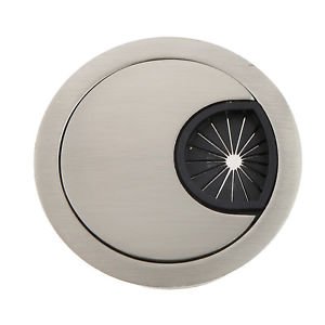 53mm PC Desk Grommet Table Cable Wire Outlet Cord Hole Cover Cap Silver ...