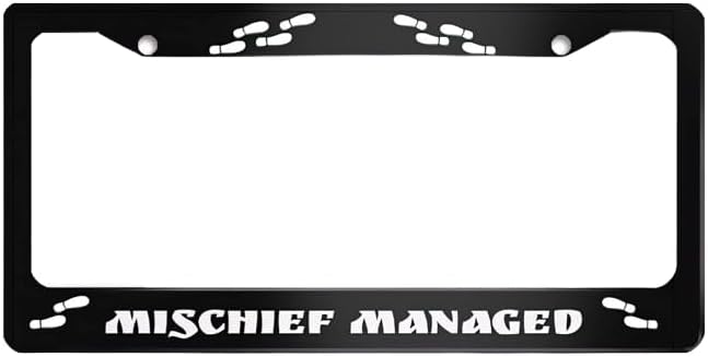 Amazon.com: Generic Mischief Managed License Plate Frame/Cool,Funny ...
