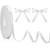 Amazon.com: 3/8 Inch x 100Yds Thin White Satin Ribbon Double Faced ...