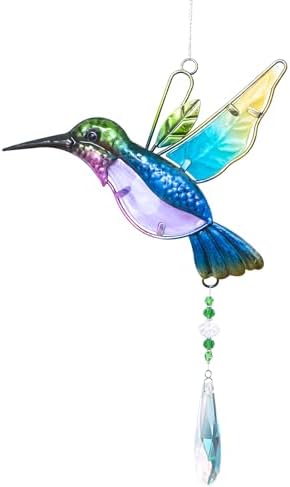 Amazon.com: YU FENG 2PCS Hummingbird Suncatchers,Stained Glass Window ...