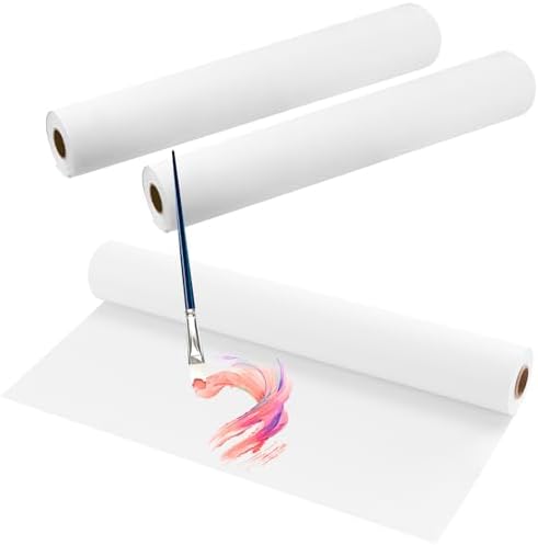SENJEOK 3 PCS Large White Drawing Paper Roll, 44cm x 25m Painting Art ...
