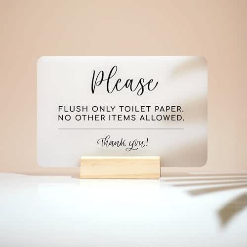 Amazon.com: Flush Only Toilet Paper - Bathroom sign, 4 x 6 inches (On ...