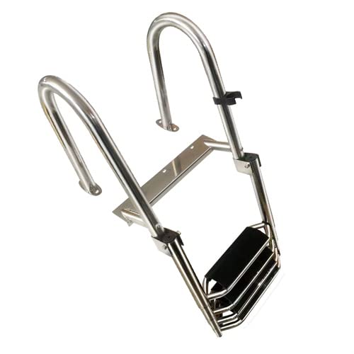 Extra Wide Step Folding 4 Step Boat Ladder Plate Stainless Steel Heavy ...