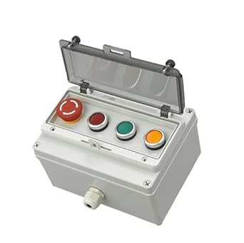 AC220V Push Button Control Switch Box Emergency Stop Start Indicator ...