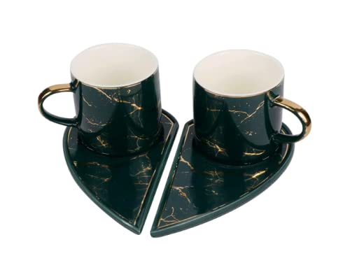 HOMIES, Heart Shaped Premium Metallic Marble Design Aesthetic Cup Mug ...