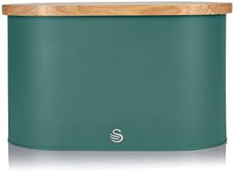 Swan SWKA17512GRYN Nordic Scandi Bread Bin with Bamboo Cutting Board ...