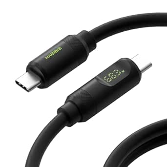 Hagibis USB 4 Cable, LED Display USB C 240W Fast Charging Cable with 8K ...