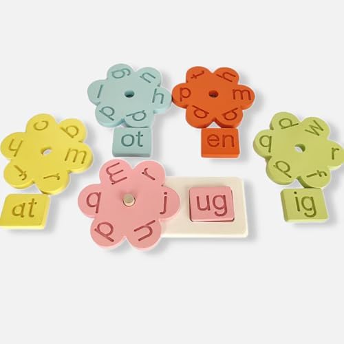SubiMouIQ Montessori Wooden 3-Letter Word Matching Puzzle Board (5 Set ...